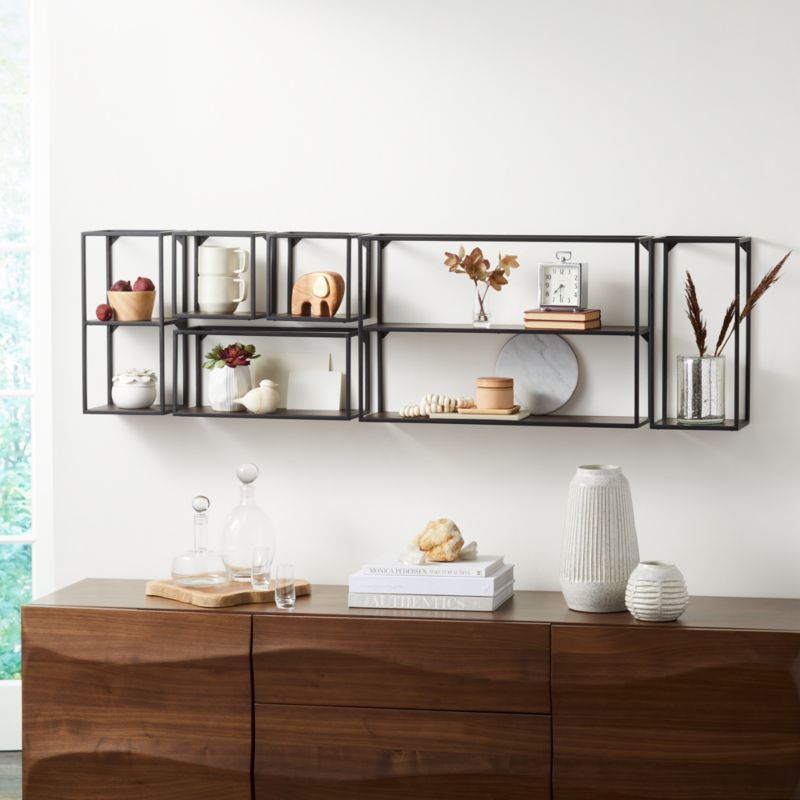 Booker Two Level Long Horizontal Shelf, Set of 6 | Crate & Barrel