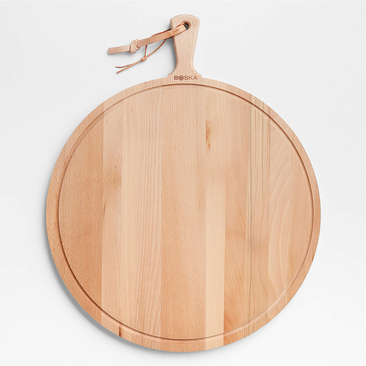 Boska Amigo Extra Extra-Large Round Wood Serving Board | Crate & Barrel