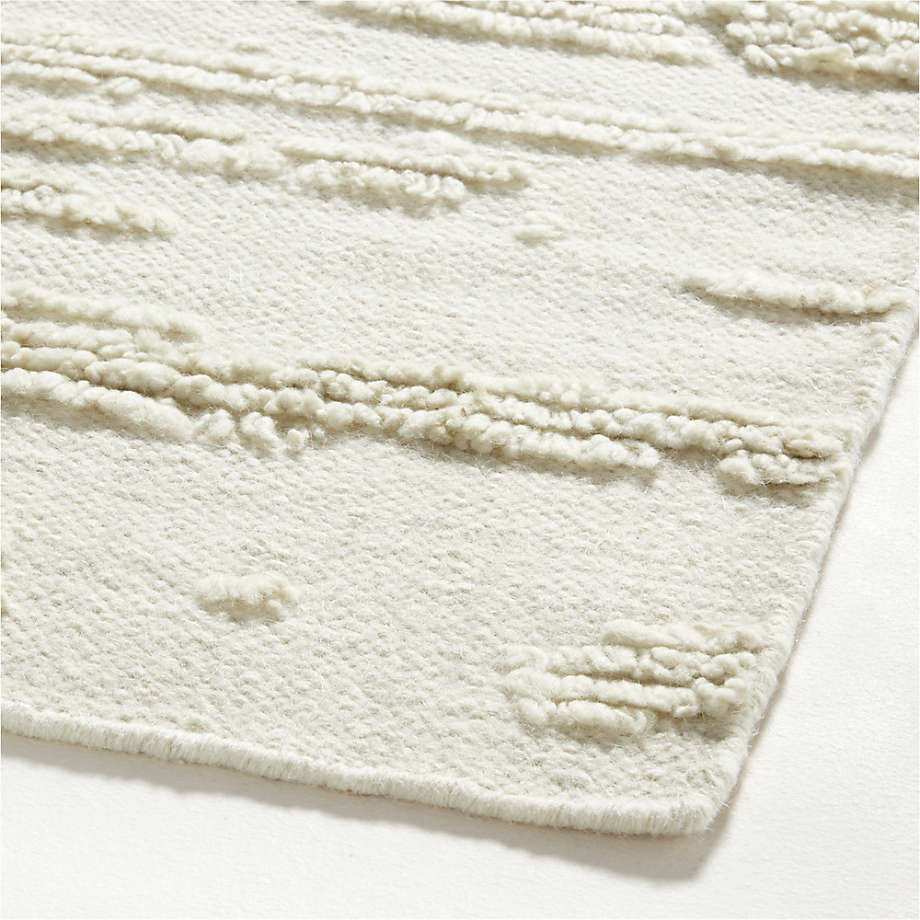 Bozeman Wool Textured Light Tan Area Rug 12"x18" Swatch | Crate & Barrel