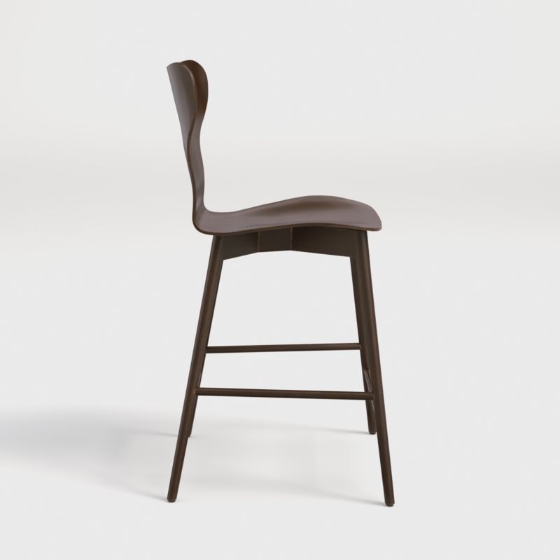 Brera Aretina Walnut Bar Stools | Crate & Barrel