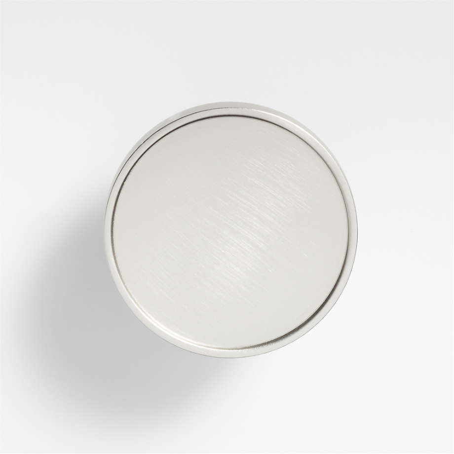 Bria Flat Round Brushed Nickel Knob + Reviews | Crate & Barrel