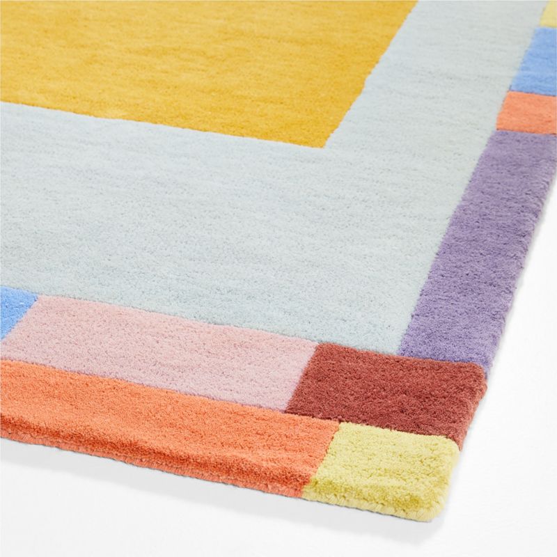 Bright Bordered Colorblock Kids Rug 5x8 + Reviews | Crate & Kids