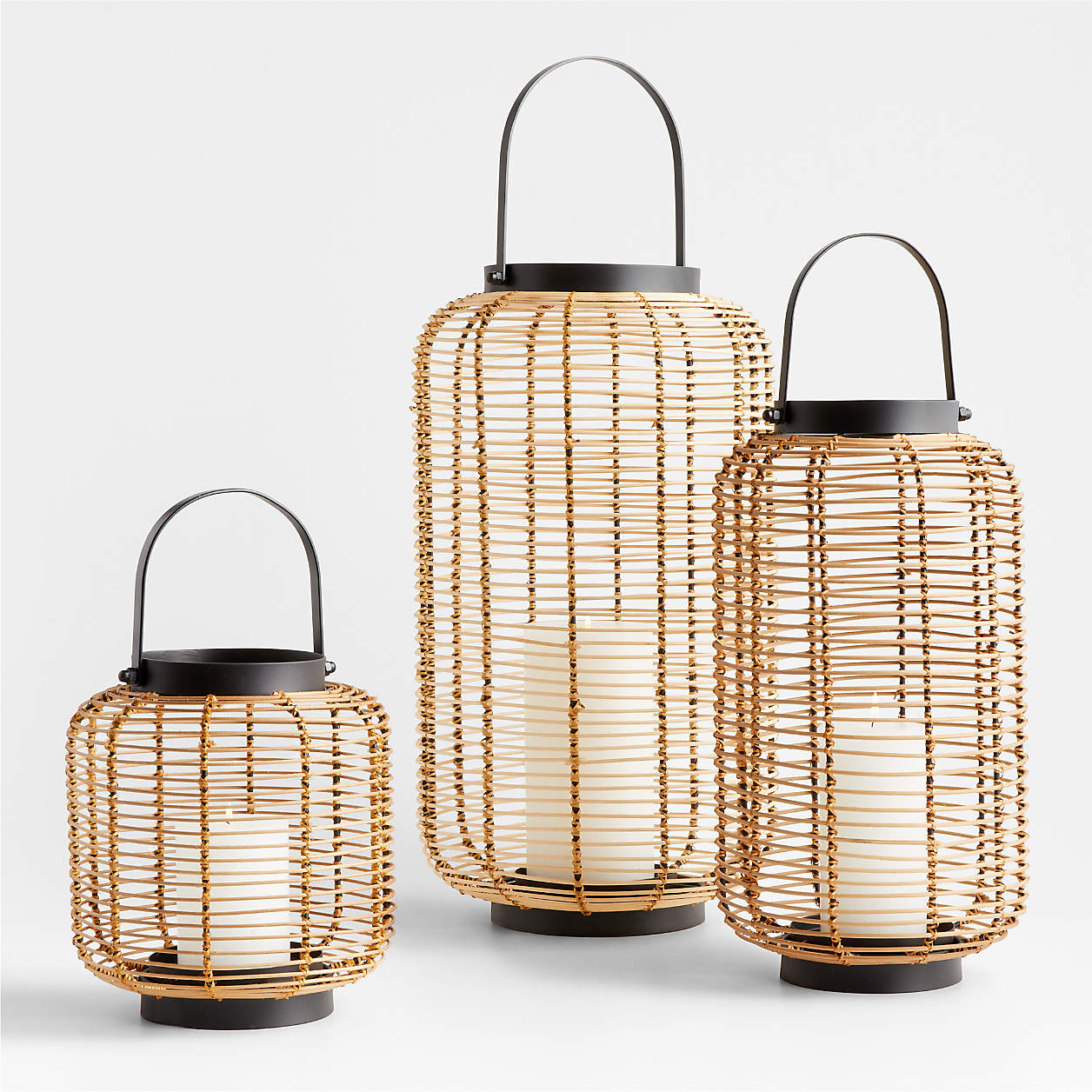 Brigton Rattan Outdoor Lanterns | Crate & Barrel