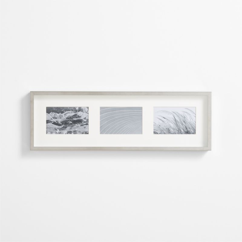 Brushed Silver Triple 4x6 Wall Frame + Reviews | Crate & Barrel