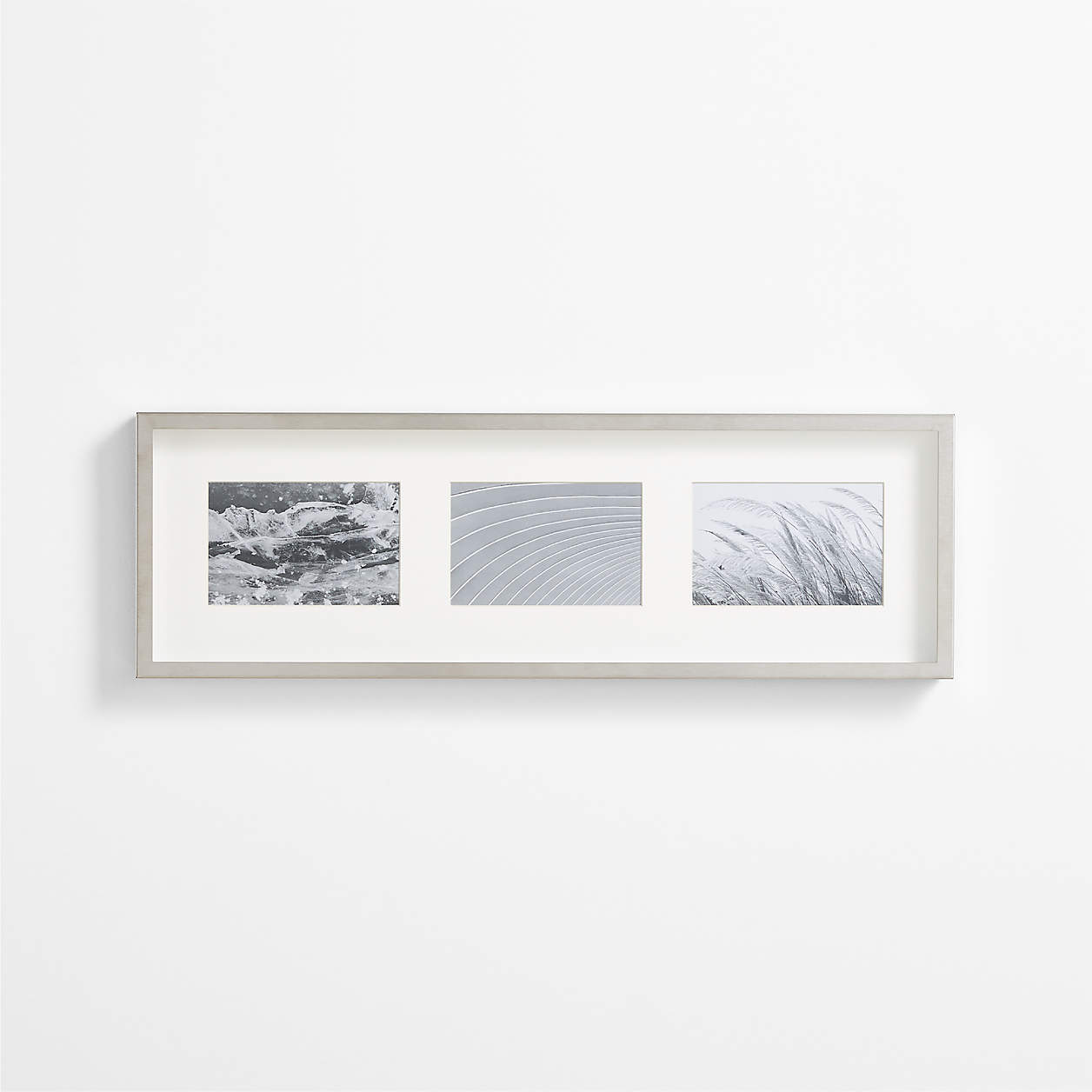 Brushed Silver Triple 4x6 Wall Frame + Reviews | Crate & Barrel