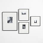 Brushed Black Metal Picture Frame with Horizontal White Mat 5x7 ...