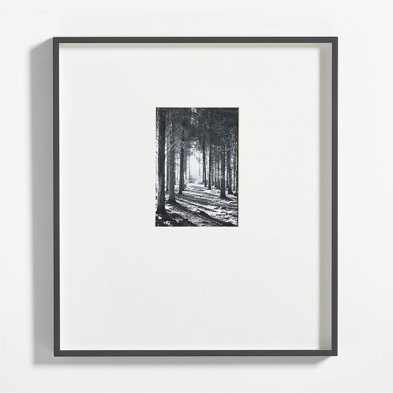 Brushed Black Metal Picture Frame with Vertical White Mat 5x7 + Reviews ...