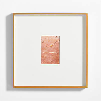 Brushed Brass Metal Picture Frame with Vertical White Mat 5x7 | Crate ...