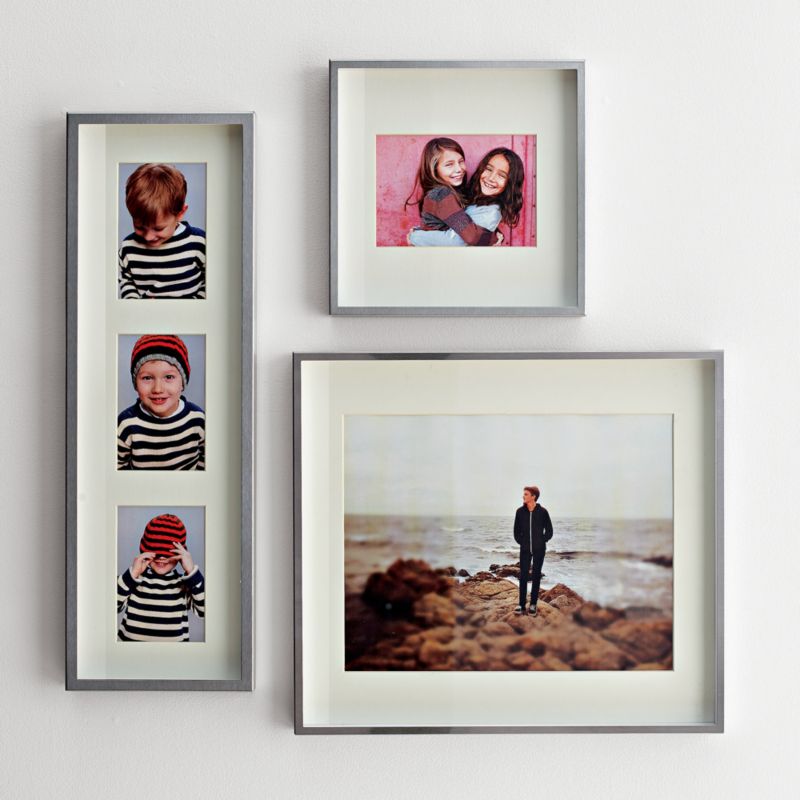 Brushed Silver Triple 4x6 Wall Frame + Reviews | Crate & Barrel