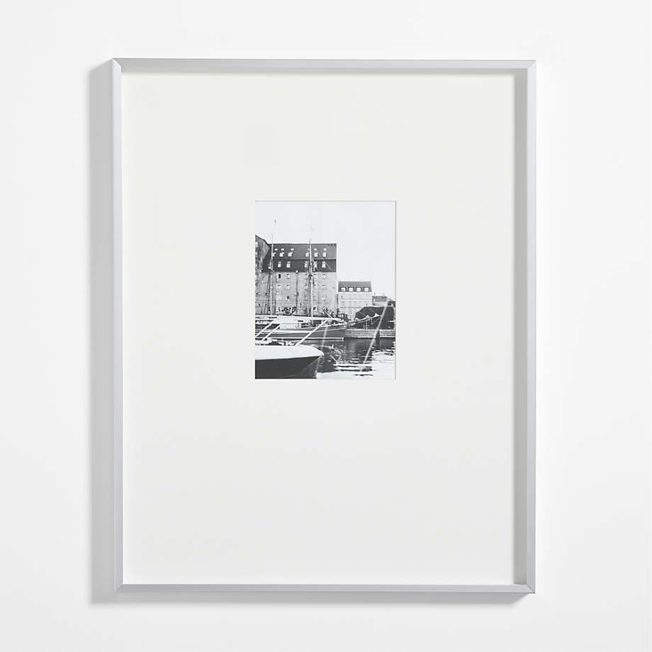 Brushed Silver Metal Picture Frame with White Mat 8x10 + Reviews ...