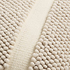 Bubble Handwoven Wool 23"x23" Striped Ivory Throw Pillow Cover ...