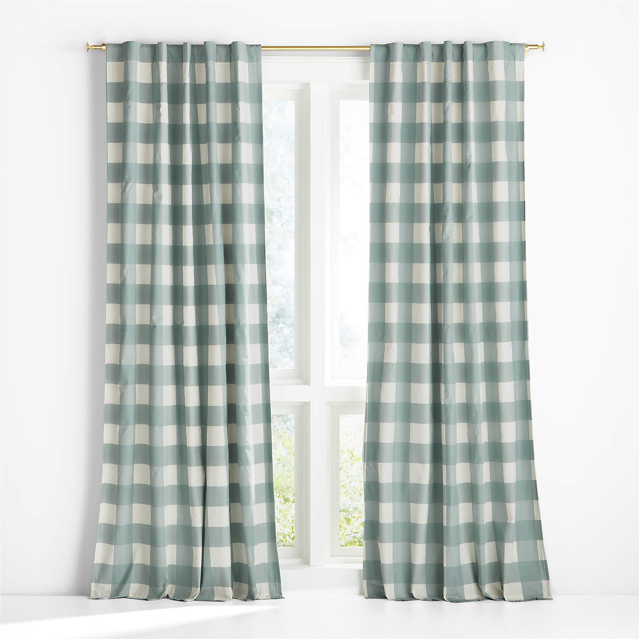 Blue Buffalo Check Cotton Blackout Window Curtain Panel 44"x96 ...