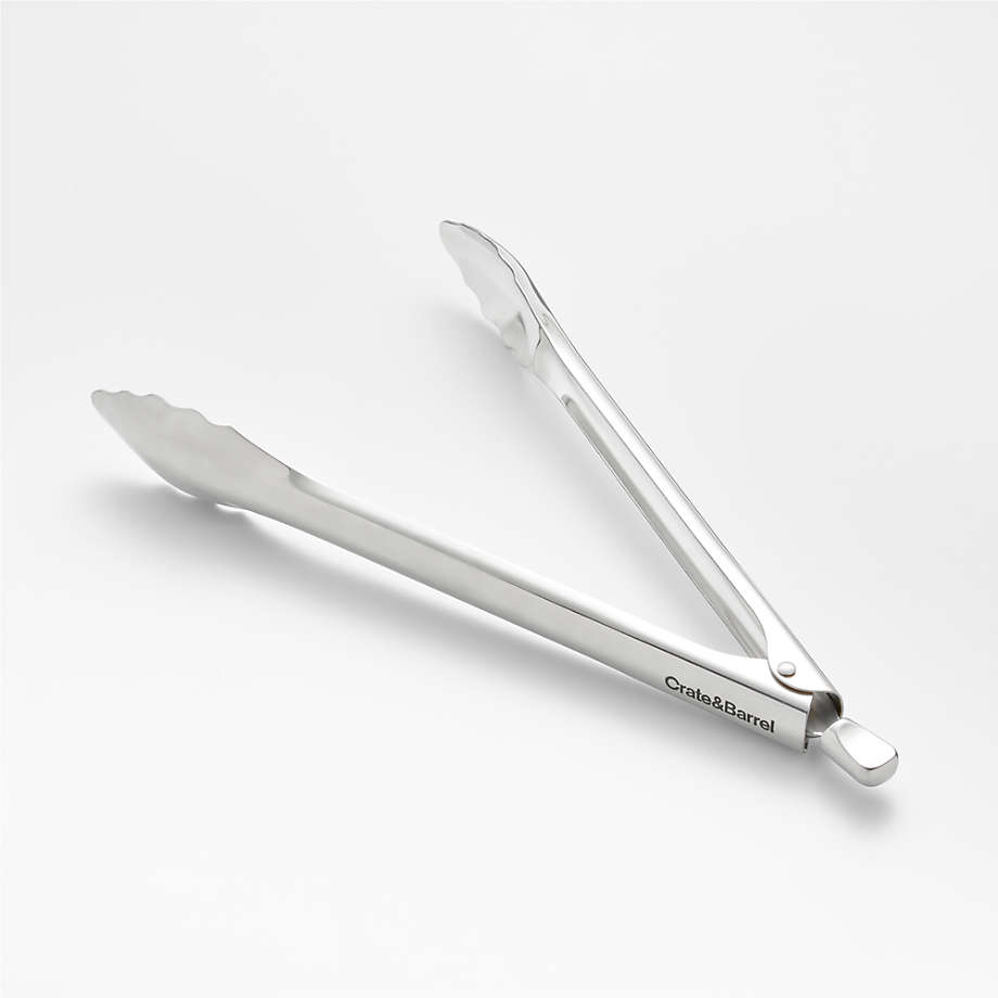 Crate & Barrel 12" Stainless Steel Tongs | Crate & Barrel Canada