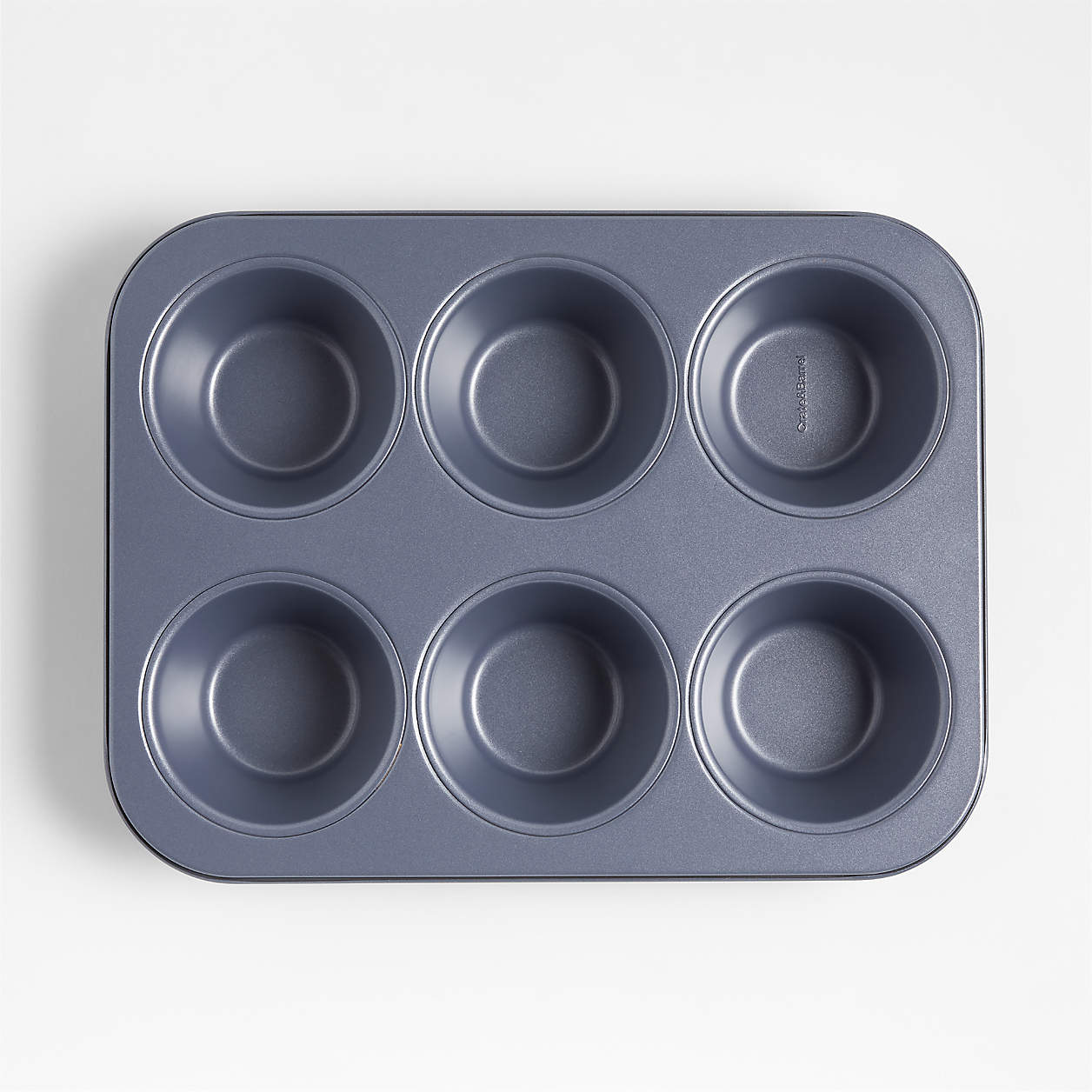 Crate & Barrel Slate Blue 6-Cup Jumbo Muffin Pan | Crate & Barrel