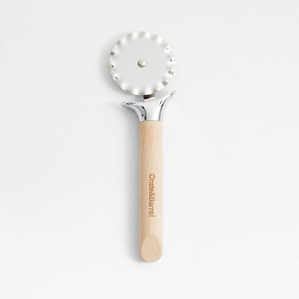Crate & Barrel Fluted Pastry Cutter Wheel with Beechwood Handle ...