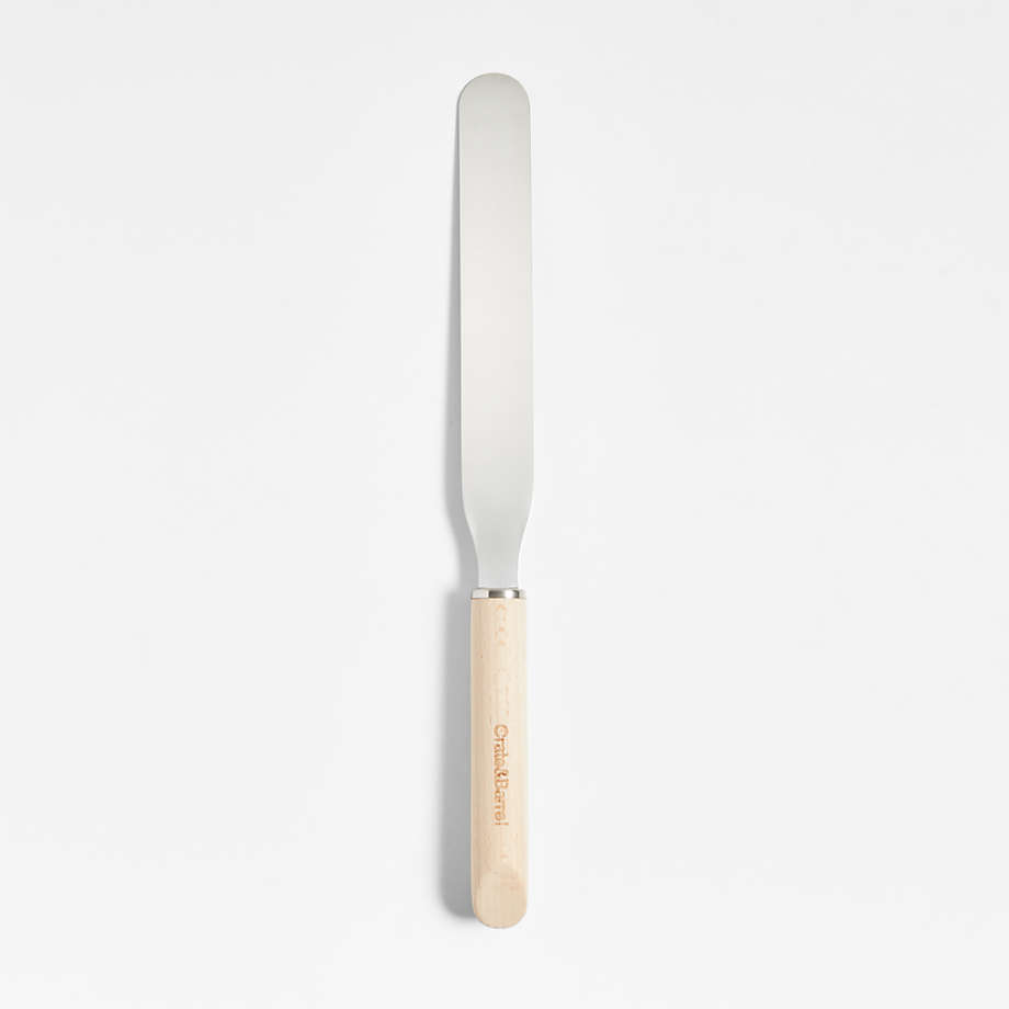 Crate & Barrel Large Straight Icing Spatula with Beechwood Handle ...