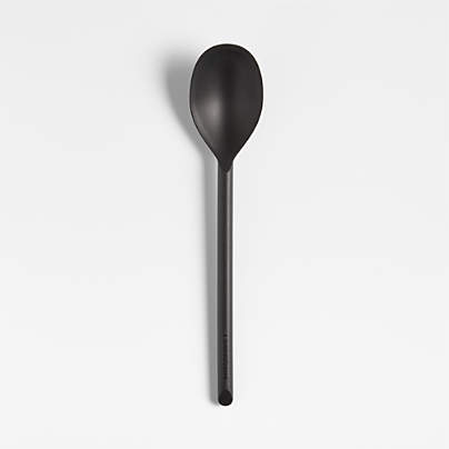 Crate & Barrel Black Silicone and Stainless Steel Deep Spoon | Crate ...