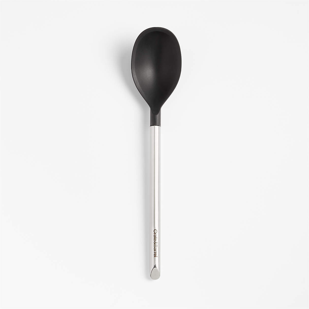 Crate & Barrel Black Silicone and Stainless Steel Deep Spoon | Crate ...