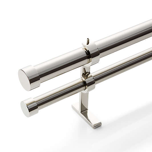 Double Curtain Rods & Double Curtain Finial Sets | Crate & Barrel