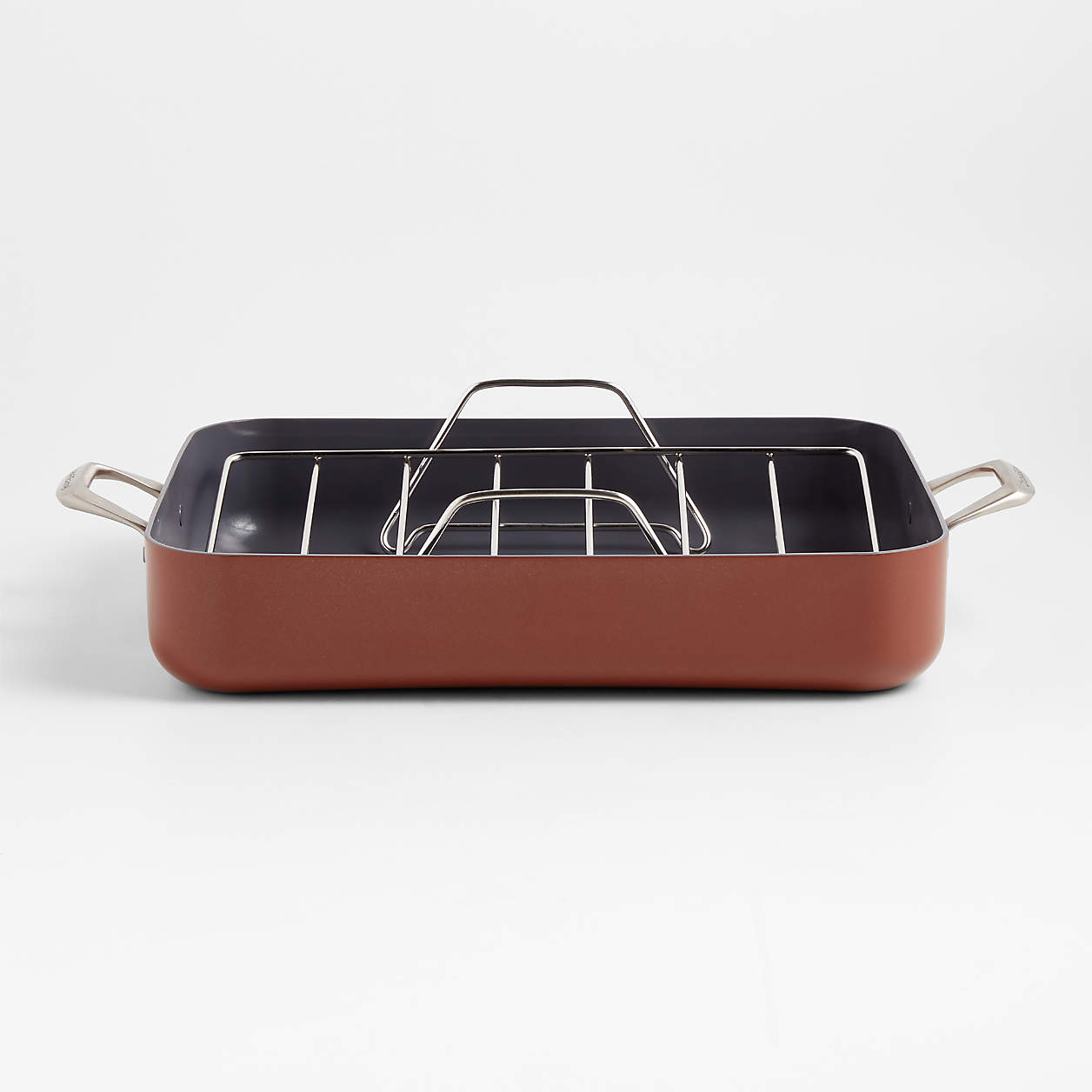 Crate & Barrel EvenCook Core Terracotta Ceramic Roasting Pan + Reviews ...