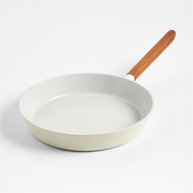 Crate & Barrel Monterey Cream 12" Non-Stick Ceramic Fry Pan | Crate ...