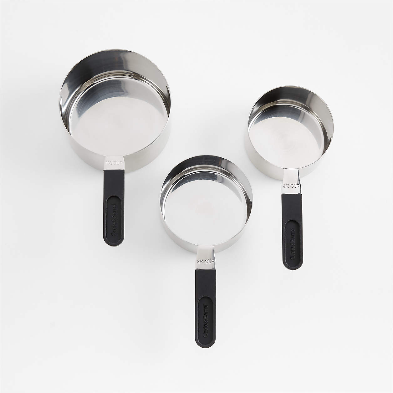 Nesting Stainless Steel Odd-Size Measuring Cups, Set of 3 | Crate & Barrel Nesting Stainless Steel Odd-Size Measuring Cups, Set of 3 | Crate & Barrel