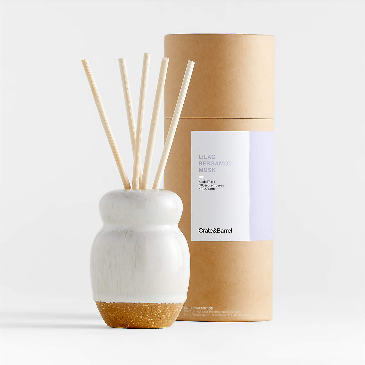 Lilac, Bergamot, Musk Ceramic Reed Diffuser | Crate & Barrel