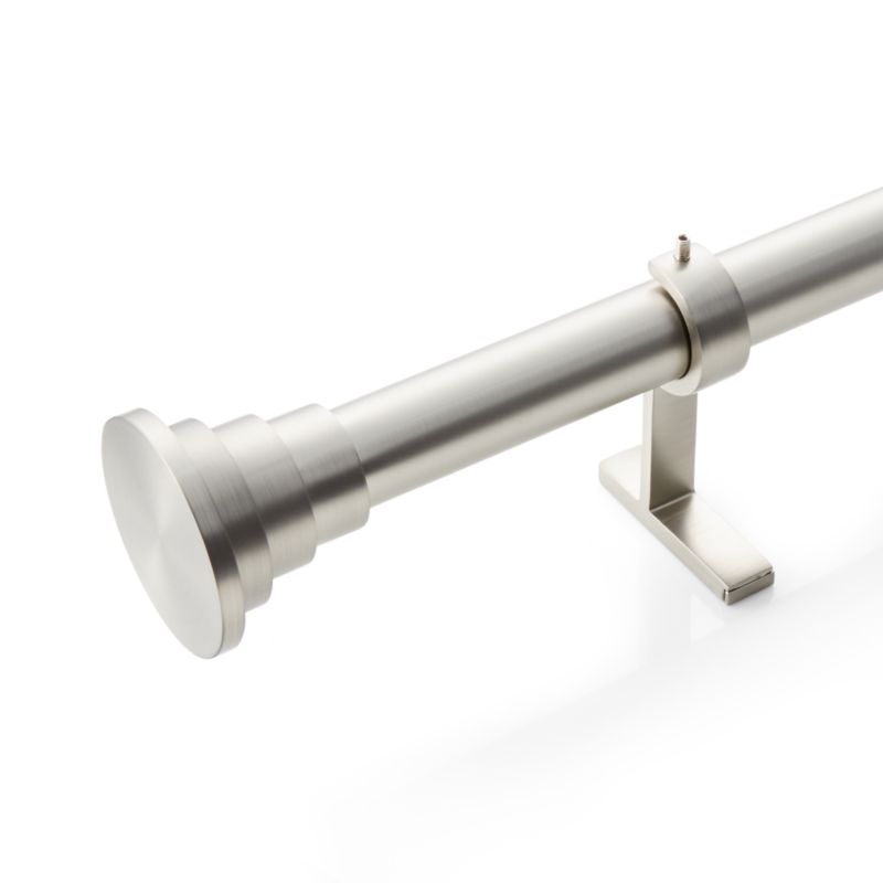 Tiered Brushed Nickel Finial and 1" Curtain Rod Set 120"-170" | Crate ...