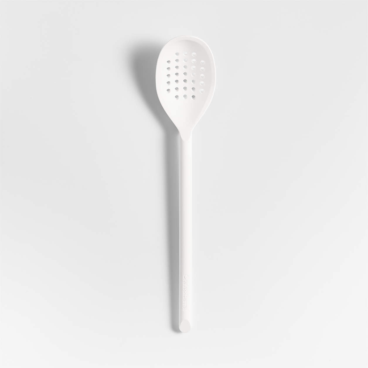 Crate & Barrel White Silicone Deep Slotted Spoon + Reviews | Crate & Barrel