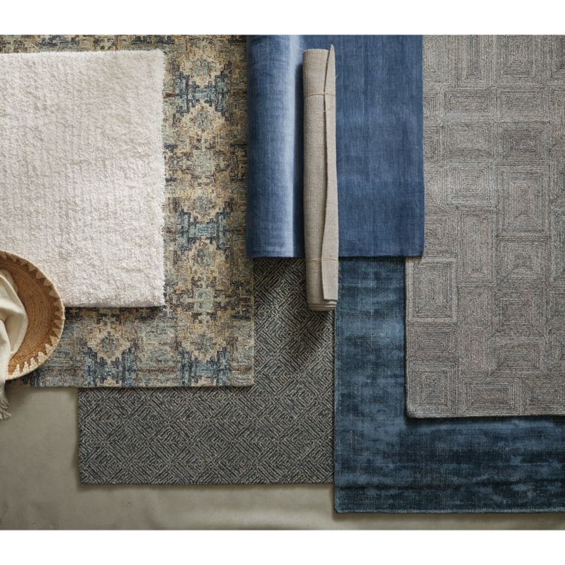 Baxter Blue Wool Area Rug 9'x12' | Crate & Barrel