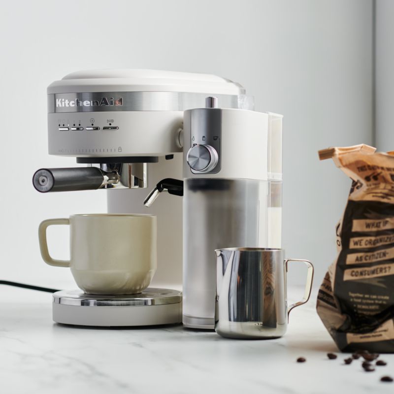 KitchenAid Matte Milkshake White Semi-Automatic Espresso Machine Maker ...