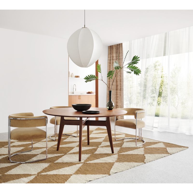 Tate 60" Walnut Wood Round Dining Table + Reviews | Crate & Barrel