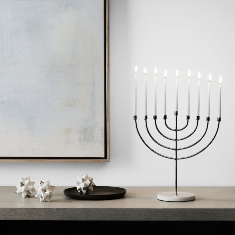 White Hanukkah Menorah Candles, Set of 45 + Reviews | Crate & Barrel