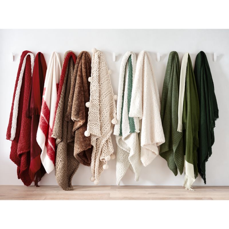 Sweater Knit 70"x55" Verte Green Throw Blanket + Reviews | Crate ...