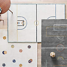 Modern Soccer Field Wool Charcoal Kids Colorful Area Rug 5x8 + Reviews ...