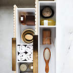 Batten 30" White Marble Top and Oak Wood Single Sink Floating Vanity ...