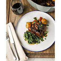 Mercer Blue Rim Round Ceramic Dinner Plate + Reviews | Crate & Barrel