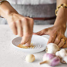 White Ceramic Garlic Plate + Reviews | Crate & Barrel