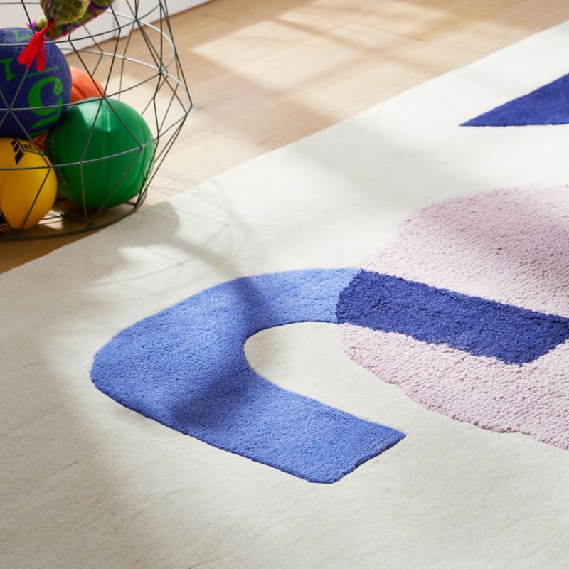 Abstract Shapes Beige Geometric Kids Rug 8x10 + Reviews | Crate & Kids
