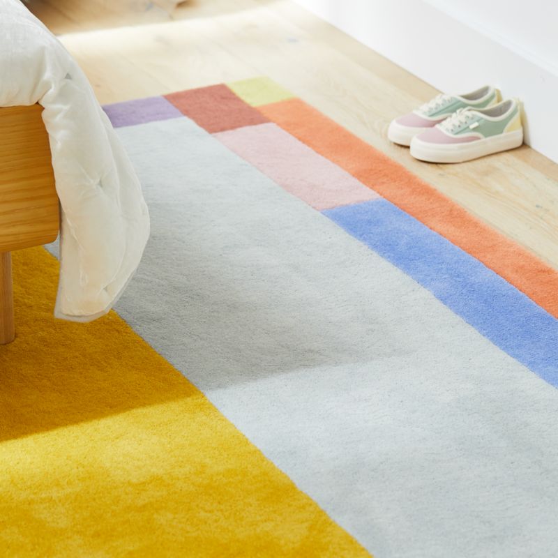 Bright Bordered Colorblock Kids Rug 5x8 + Reviews | Crate & Kids