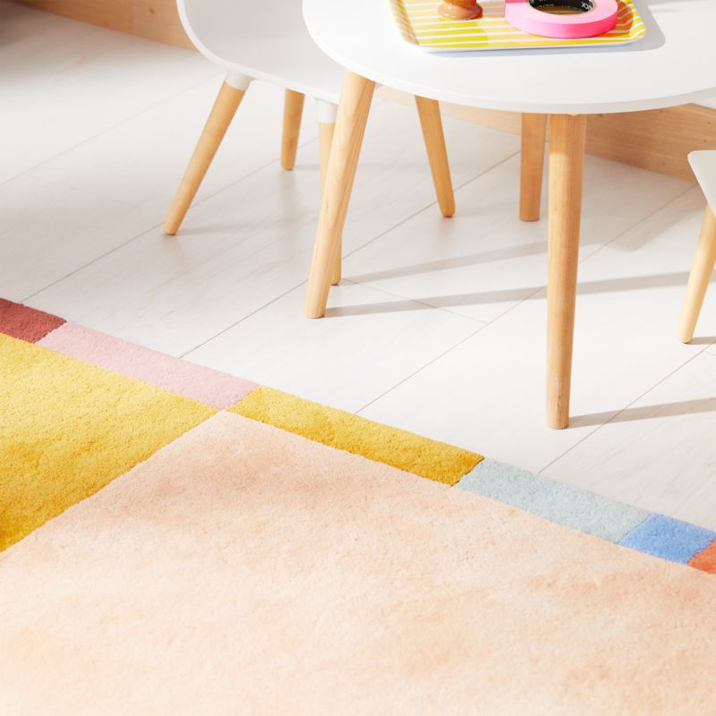 Bright Bordered Colorblock Kids Rug 5x8 + Reviews | Crate & Kids