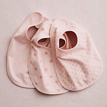 Baby's First Organic Jersey Pink Baby Bibs, Set of 3 + Reviews | Crate ...