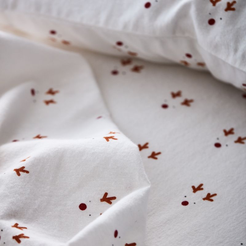 Organic Flannel Reindeer Toddler Christmas Sheet Set | Crate & Kids