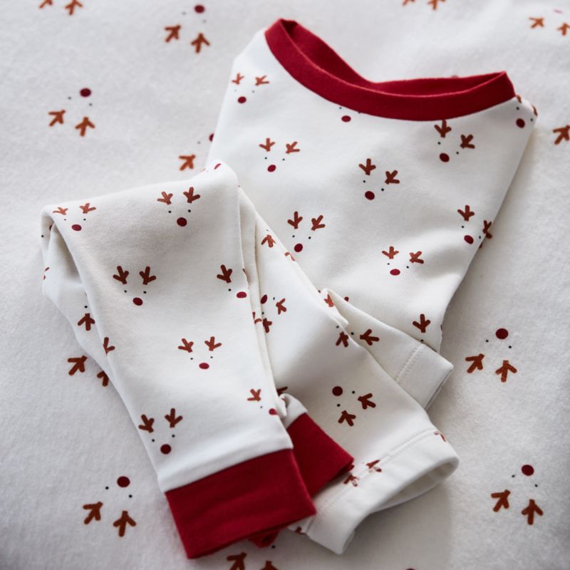 Organic Flannel Reindeer Toddler Christmas Sheet Set | Crate & Kids