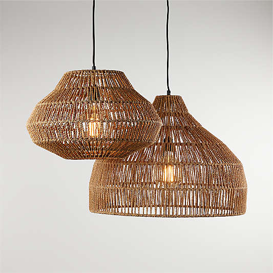 Woven Lighting: Rattan Pendant Lights & Wicker Lamps | Crate & Barrel