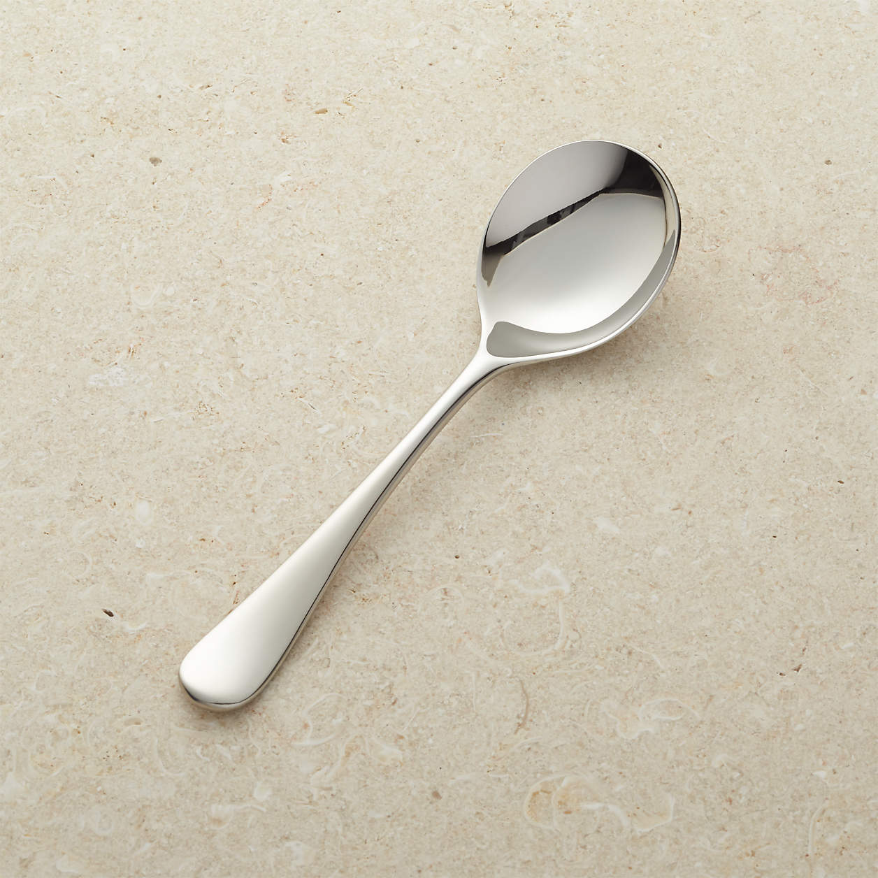 Caesna Mirror Round Soup Spoon + Reviews | Crate & Barrel