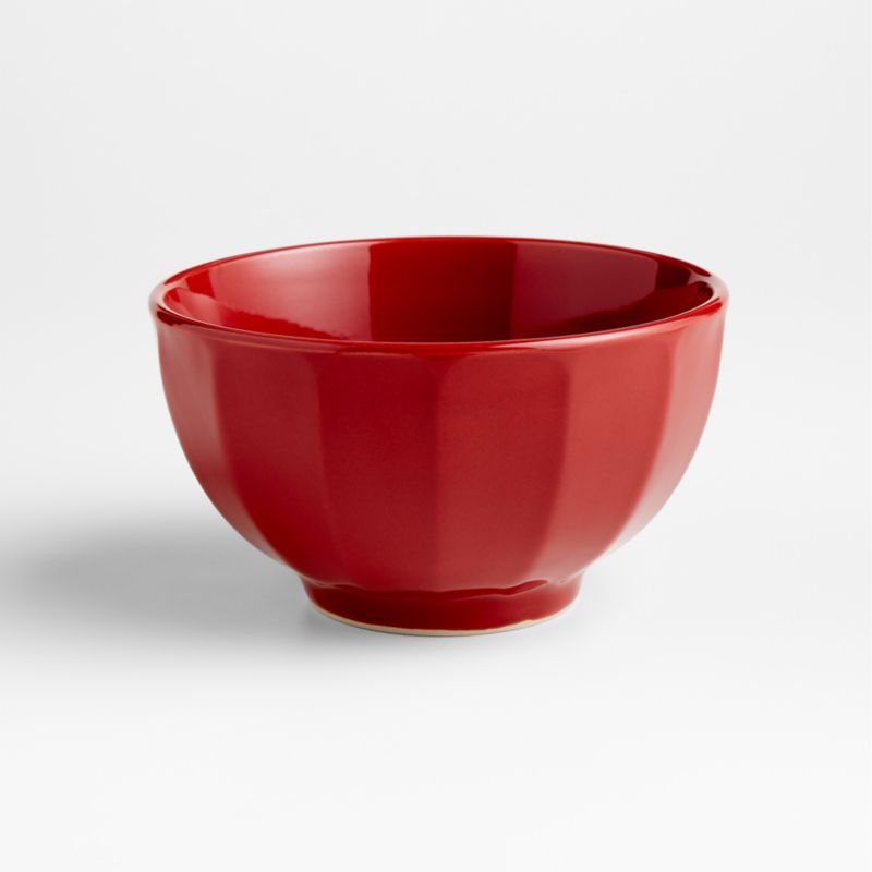 Cafe Holiday Red Cereal Bowls, Set of 4 + Reviews | Crate & Barrel