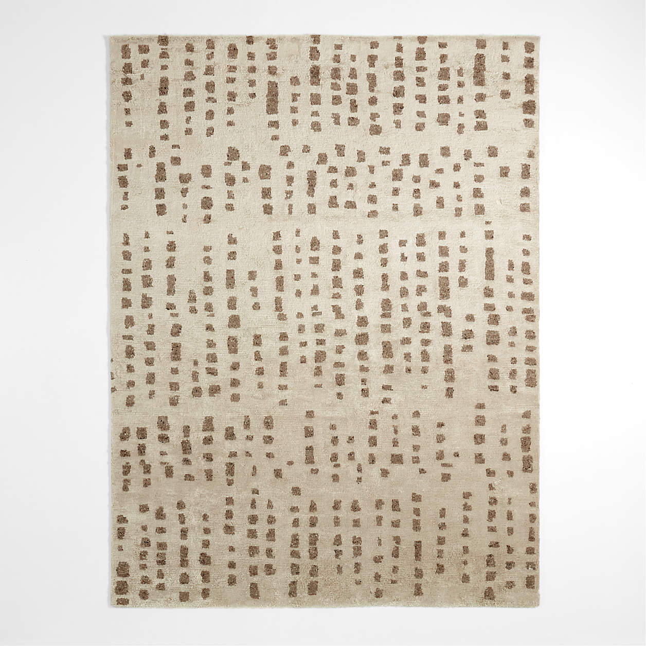 Calais Textured Wool-Blend Hand-Knotted Latte Brown Area Rug 6'x9 ...