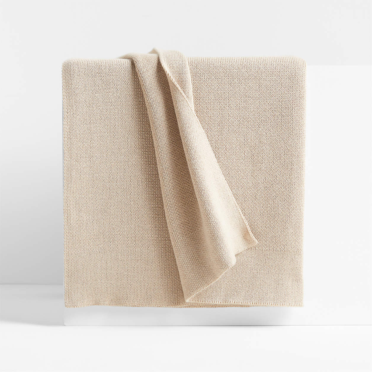 Calda Chantilly 70"x55" Warm Sand Beige Throw Blanket | Crate & Barrel ...