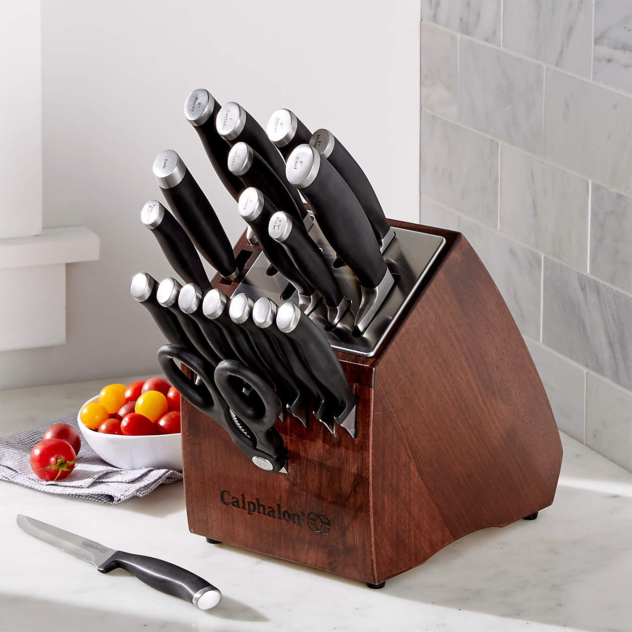 Calphalon Contemporary 20-Piece Knife Block Set with SharpIN Technology ...